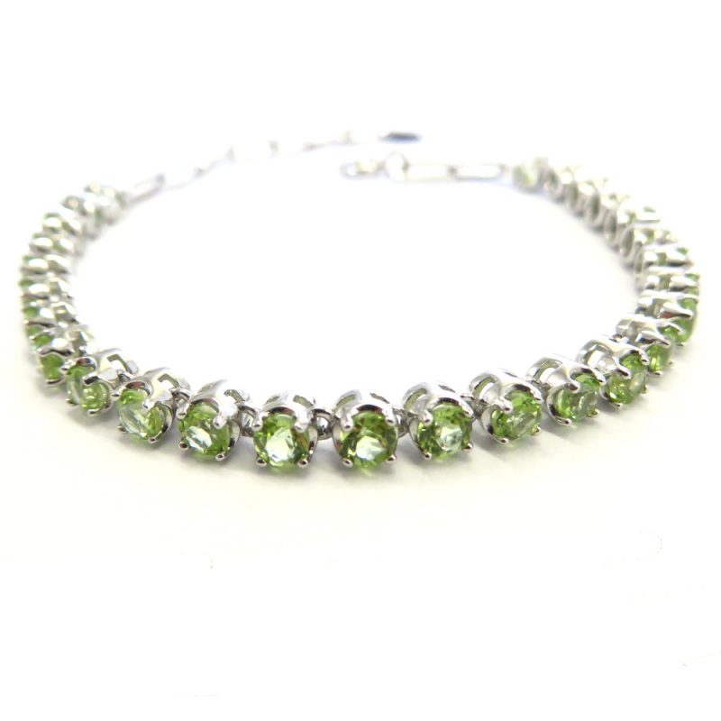 Peridot Tennis Bracelet set in Sterling Silver - Maya's Jewellery